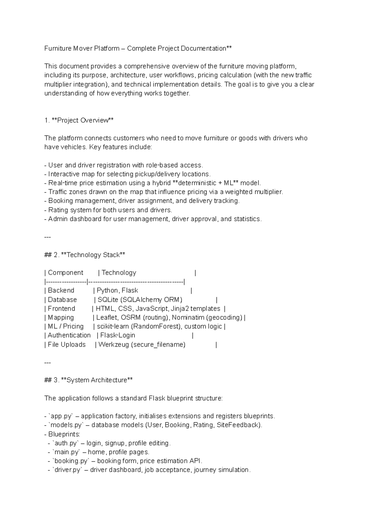 COMP 202: Furniture Mover Platform Project Overview and Implementation ...