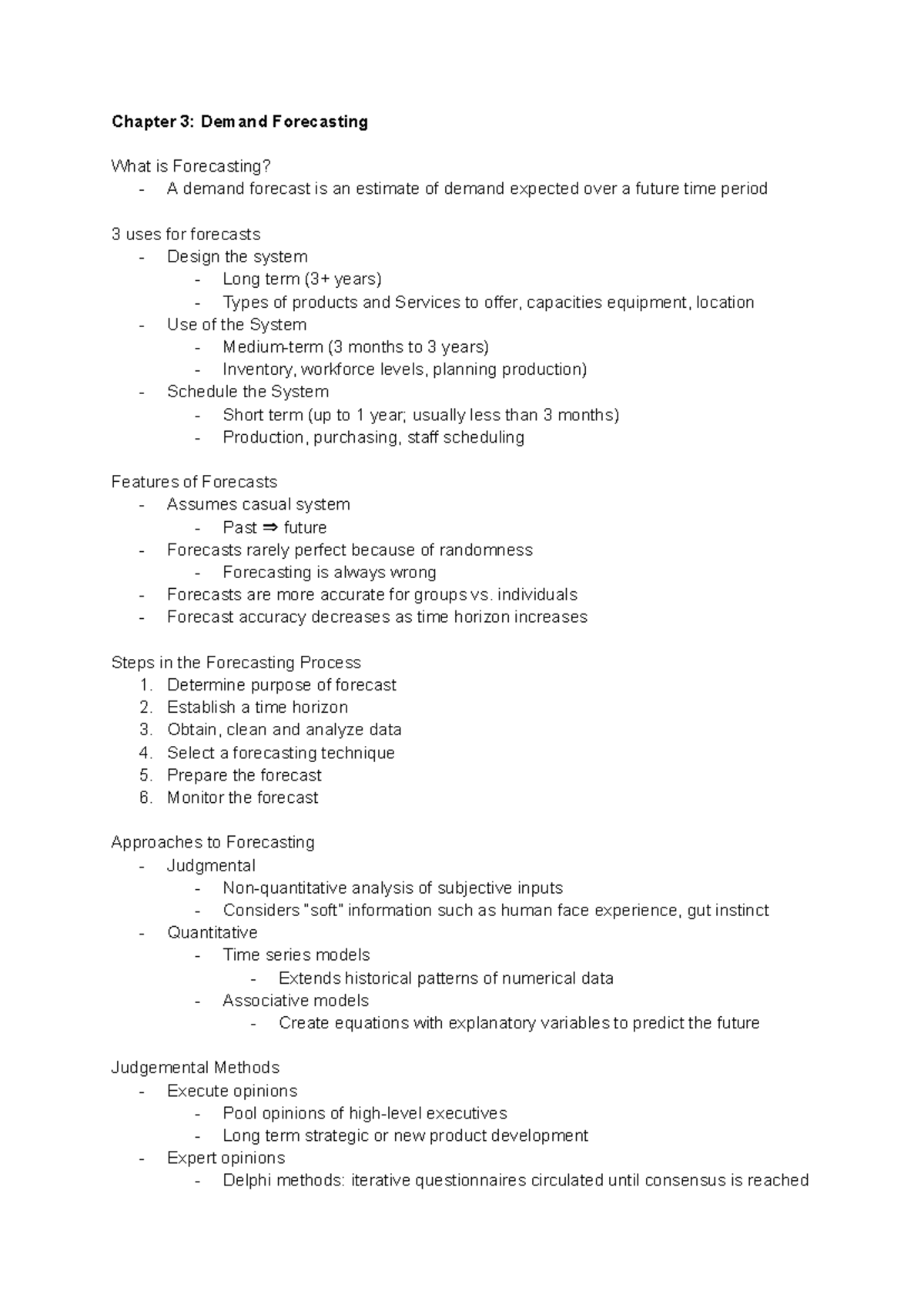 Week 2 - Chapter 3 - Professor Alan Cai - Chapter 3: Demand Forecasting ...