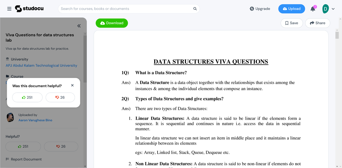 Viva Questions for data structures lab - DATA Structures VIVA Questions ...