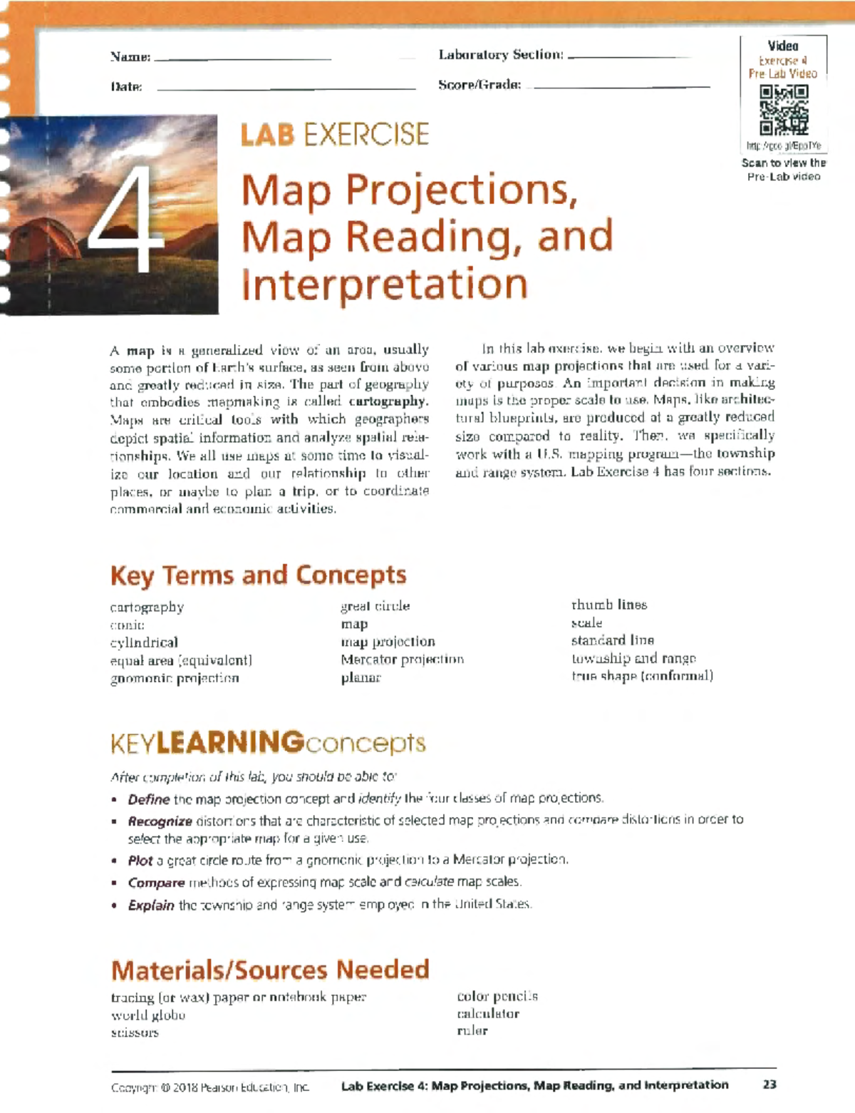 Lab 4: Map Projections, Reading, and Interpretation in Geology Science ...