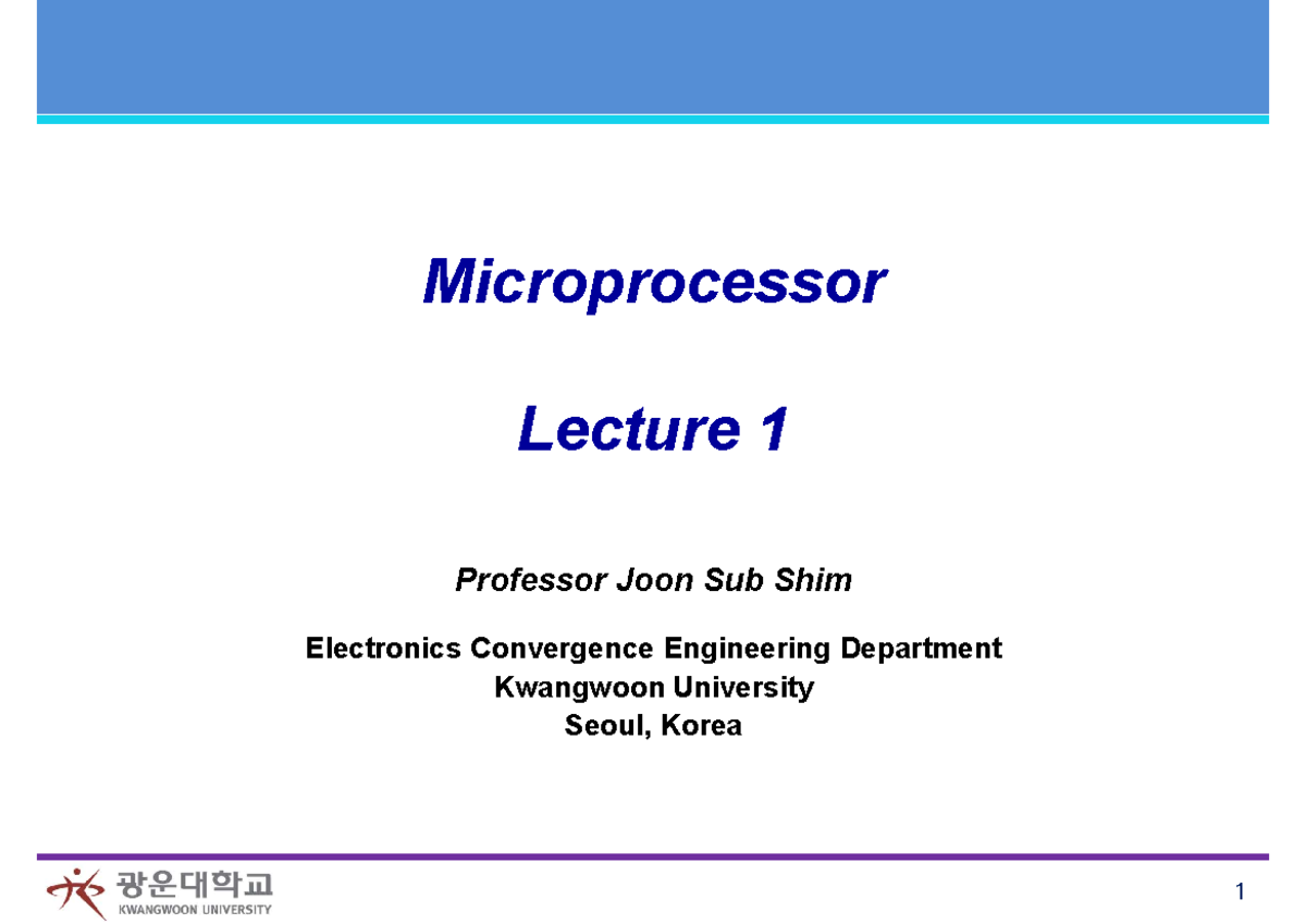 Microprocessor lecture 1: Introduction to IoT and its technologies ...