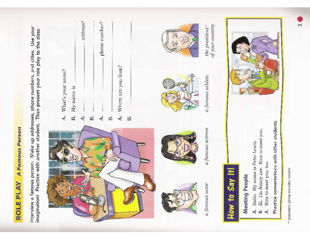 ROLE PLAY: Interviewing a Famous Person - Practice Guide (ENG 101 ...