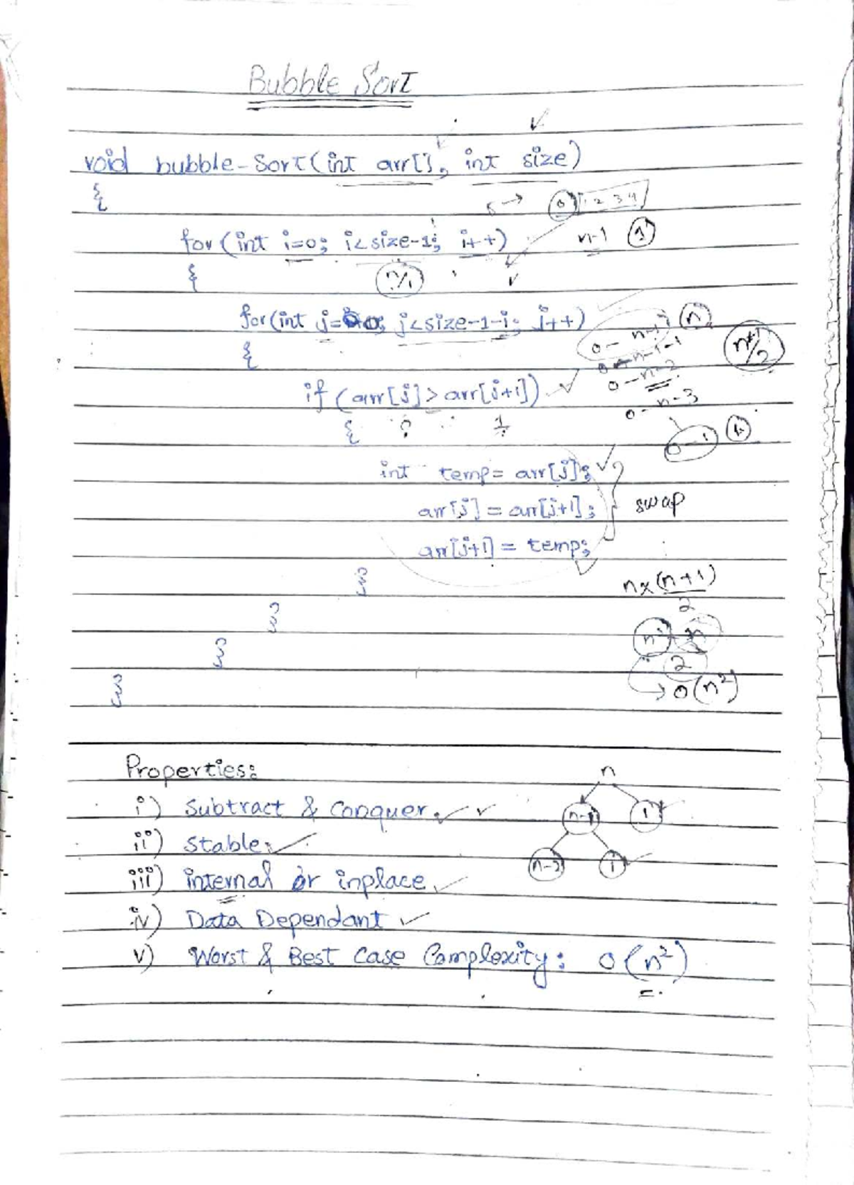 Bubble Sort Algorithm: Properties and Steps Explained - Studocu
