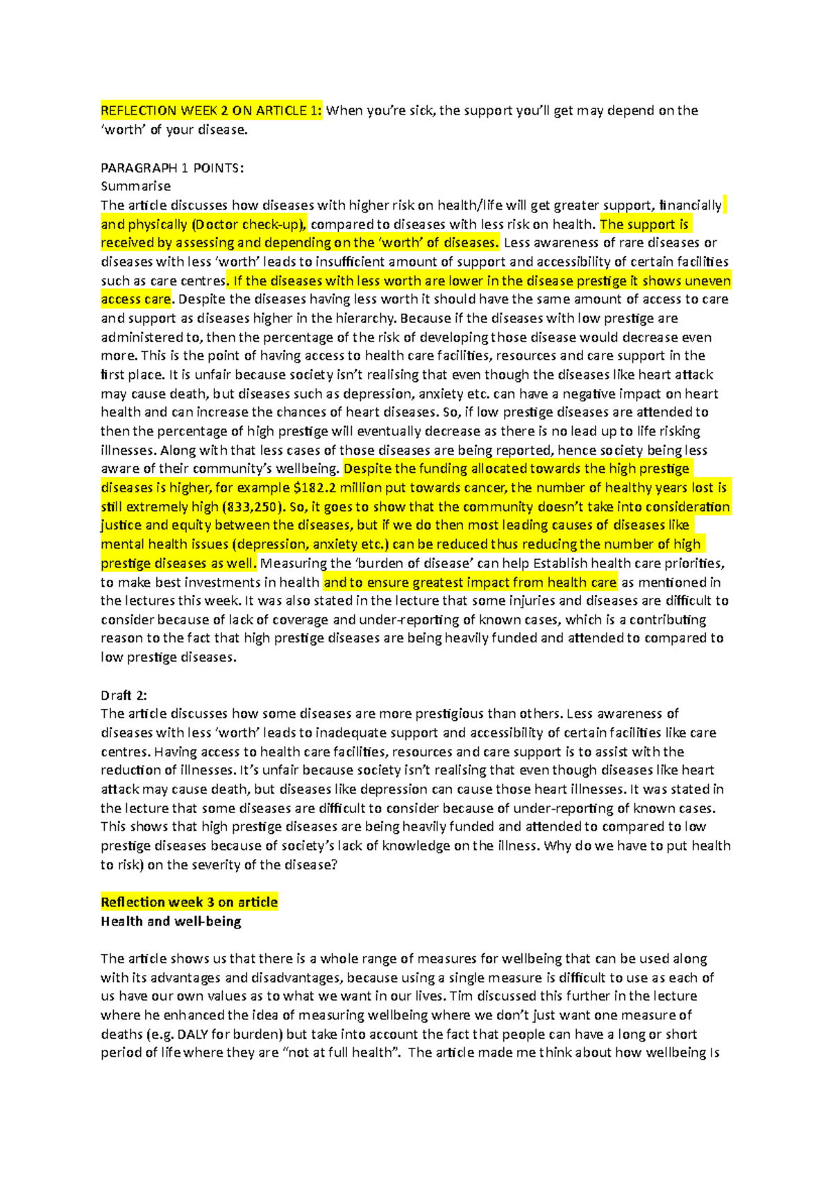 HSBH1012 Reflections on Health Equity and Disease Worthiness Insights ...