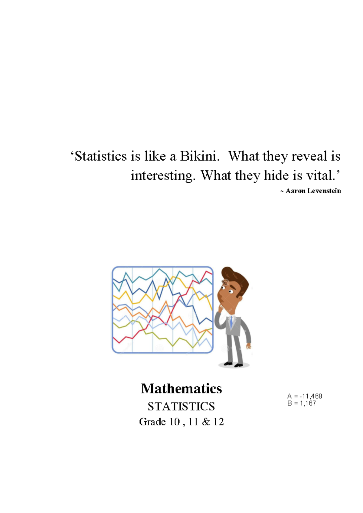 Statistics Gr 10, 11 & 12: Measures of Central Tendency & Dispersion ...