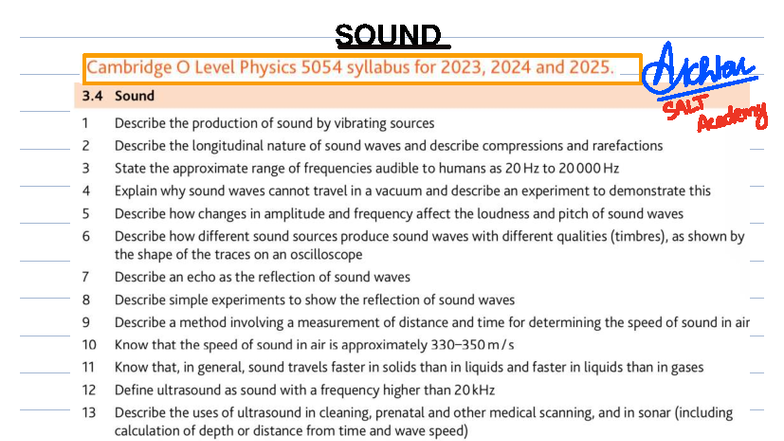 SOUND Cambridge O Level PHYSICS Paper 1 MCQ 2024 Guide - Studocu