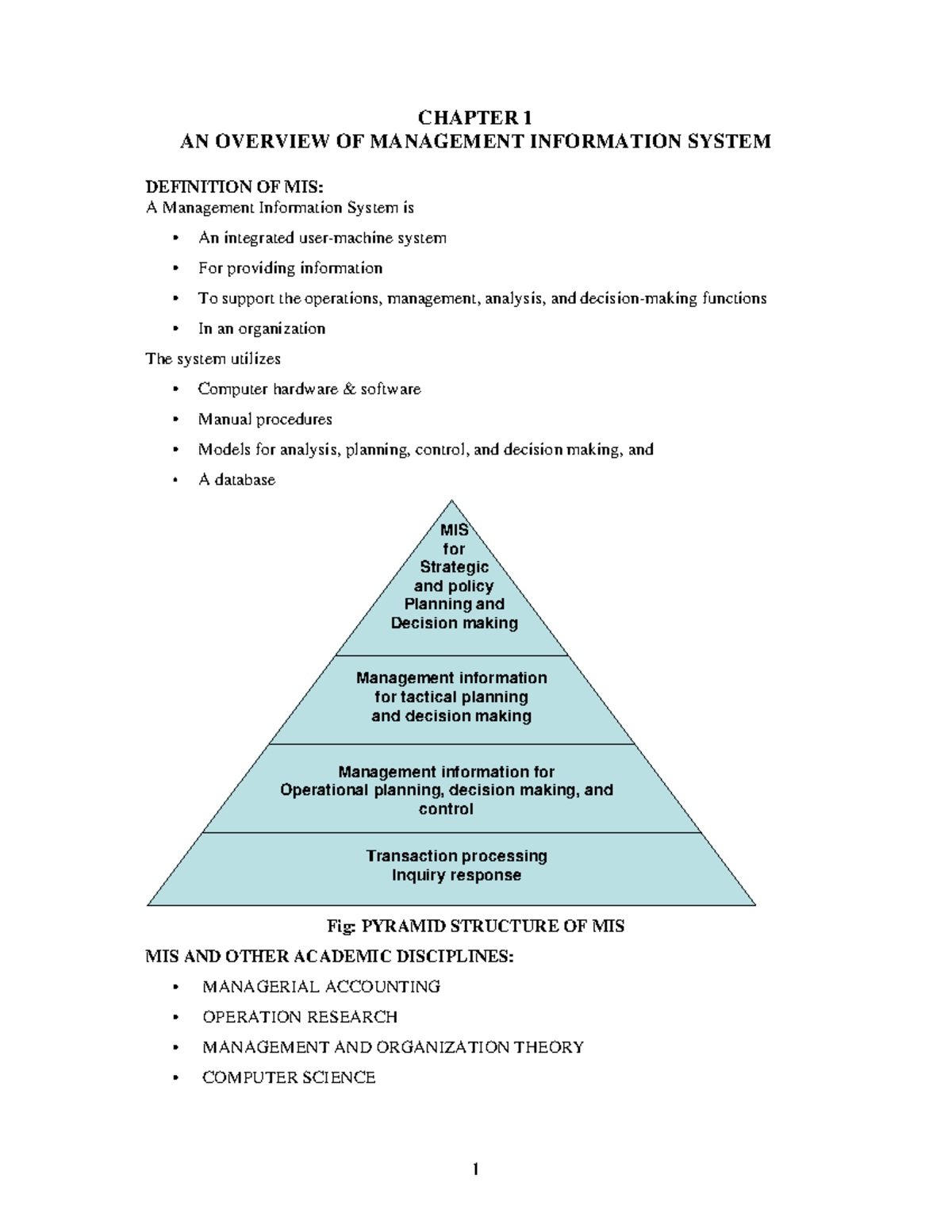MIS - Overview of Management Information Systems for 2nd Sem BBA LLB ...