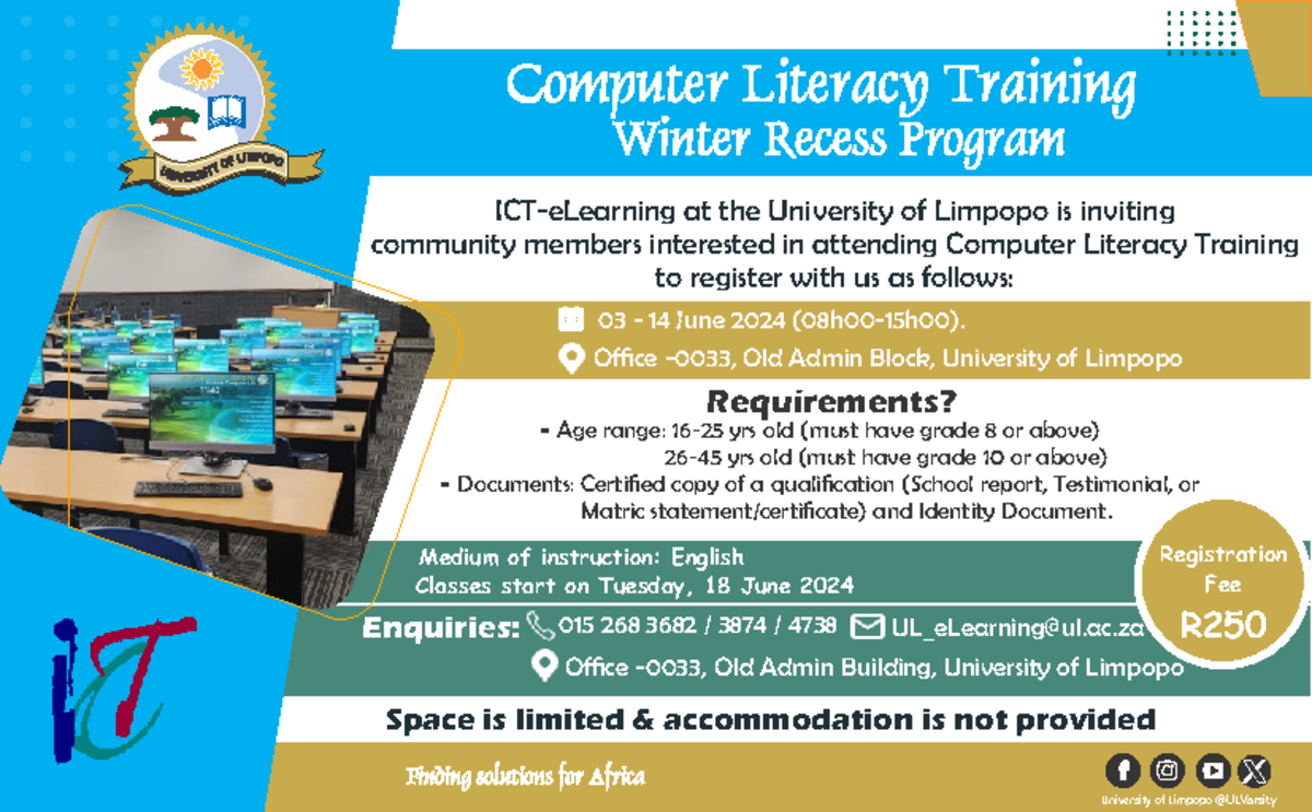 Computer Literacy Training - Community Members - University of Limpopo ...