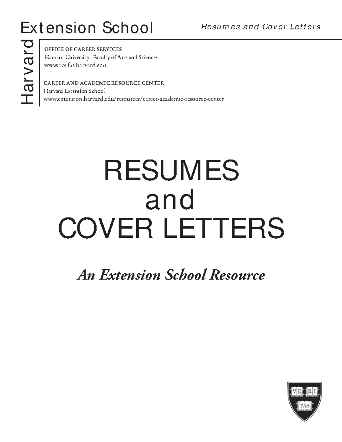 Harvard Extension School Resume & Cover Letter Guide: Tips & Samples ...