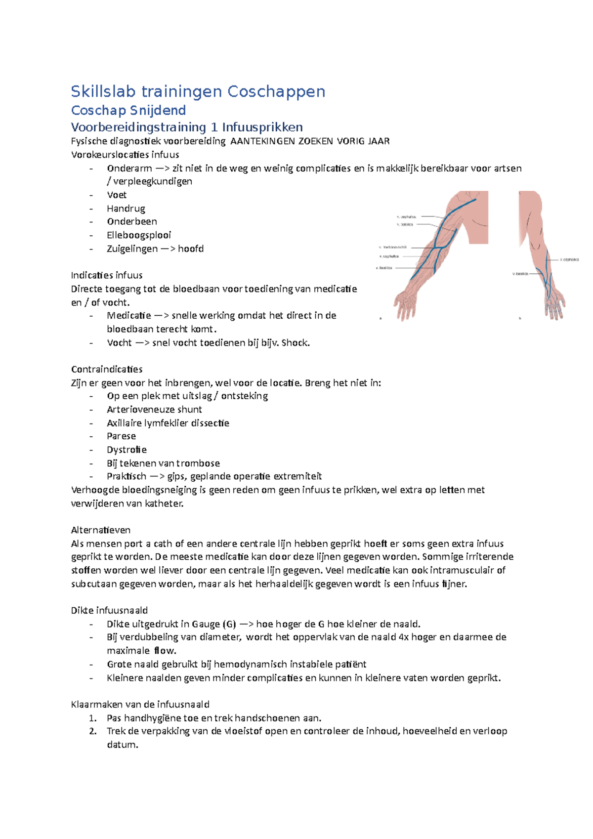 Coschappen Skillslab Voorbereidingstraining: Infuusprikken en Hechten ...