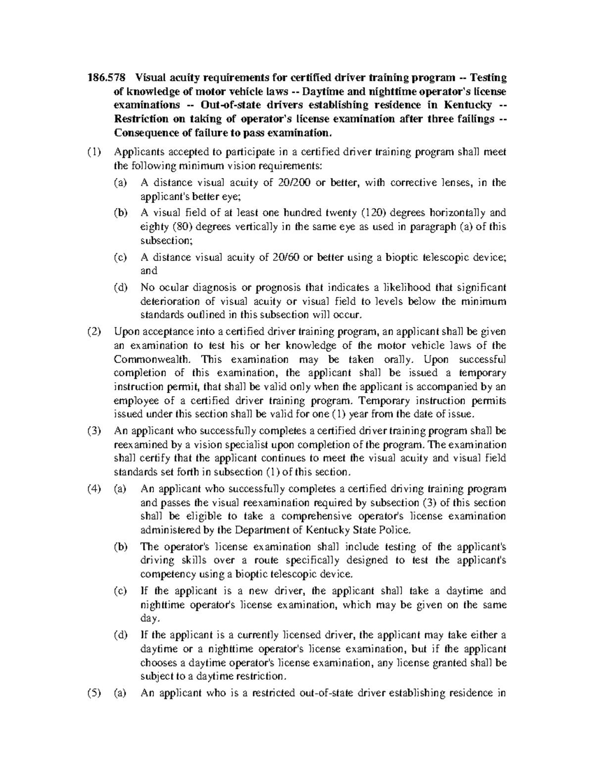 186.578 Kentucky Driver Training Program Visual Acuity Requirements ...