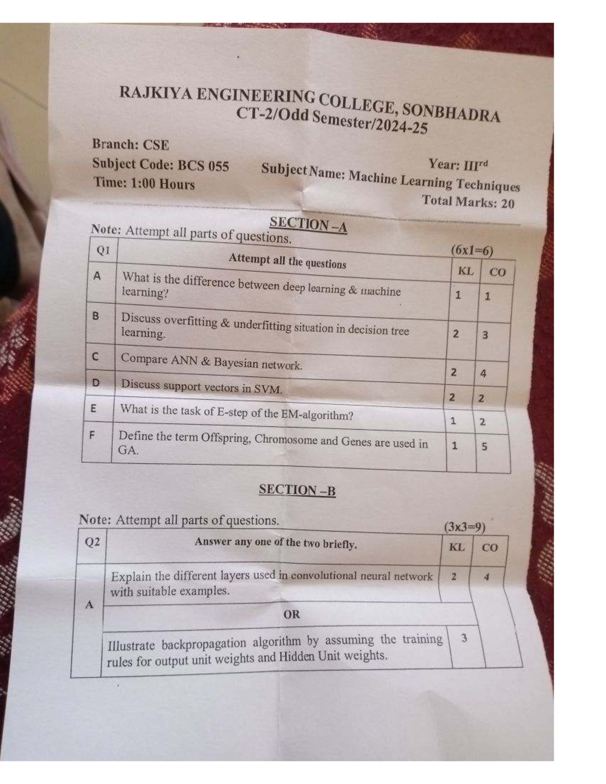 CT Exam Paper - Mini Project Synopsis for BCS 055, BCS 501, BCS 503 ...