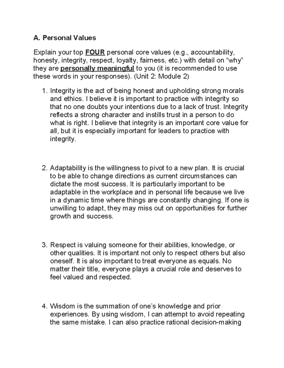 D082 Task 2: Personal Core Values and Cultural Communication Analysis - Studocu