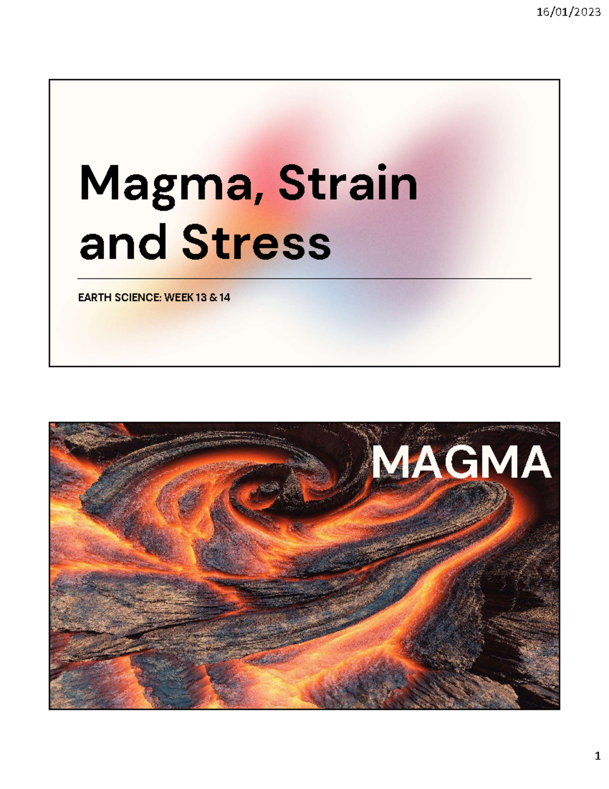 WEEK13 - Hsodibs - Magma, Strain and Stress EARTH SCIENCE: WEEK 13 & 14 ...