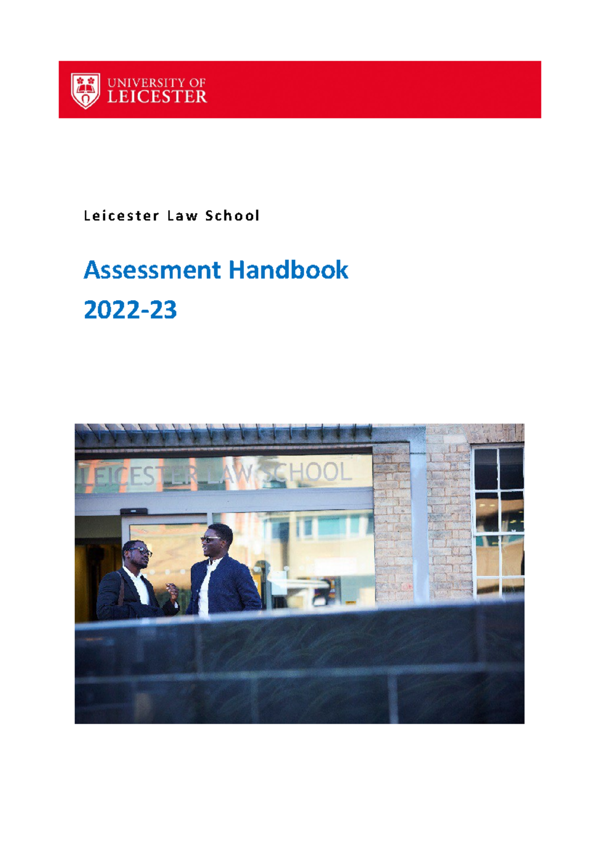Leicester Law School Assessment Handbook 2022-23 Guide - Studocu