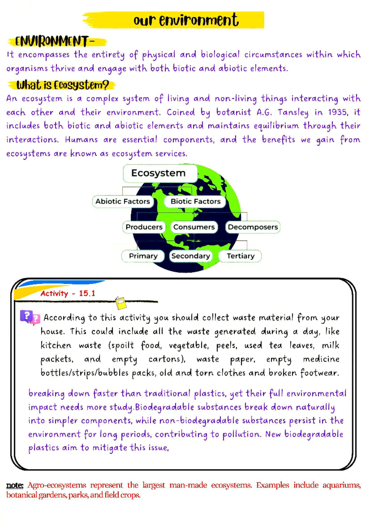 Class 10 Exam: Understanding Ecosystems and Environmental Impact - Studocu