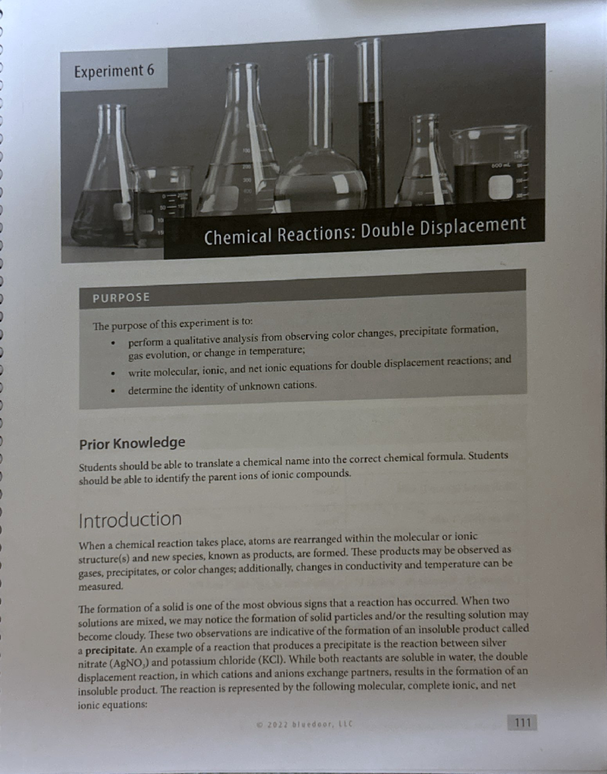 Chemistry Lab: Experiment 6 - Double Displacement Reactions - Studocu