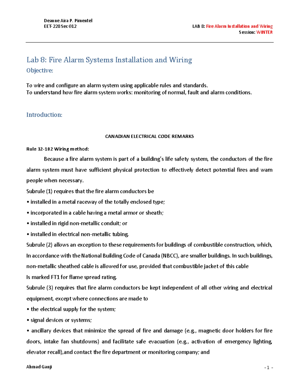 EET 228 Lab 9: Wiring Class A Fire Alarm Systems Explained - Studocu