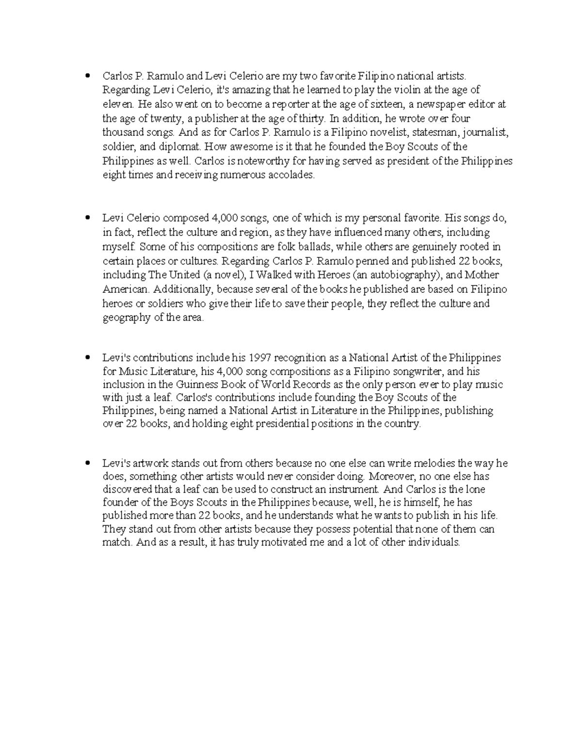 Filipino National Artists: Carlos P. Ramulo & Levi Celerio Insights ...