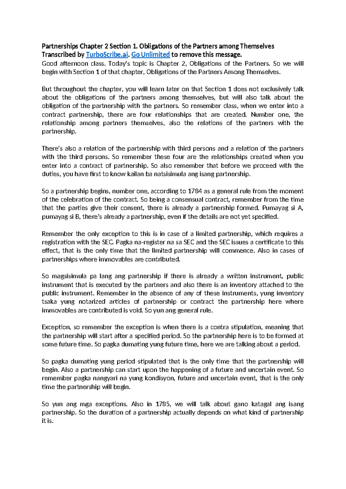 Partnerships 101: Chapter 2, Section 1 - Partner Obligations Explained ...