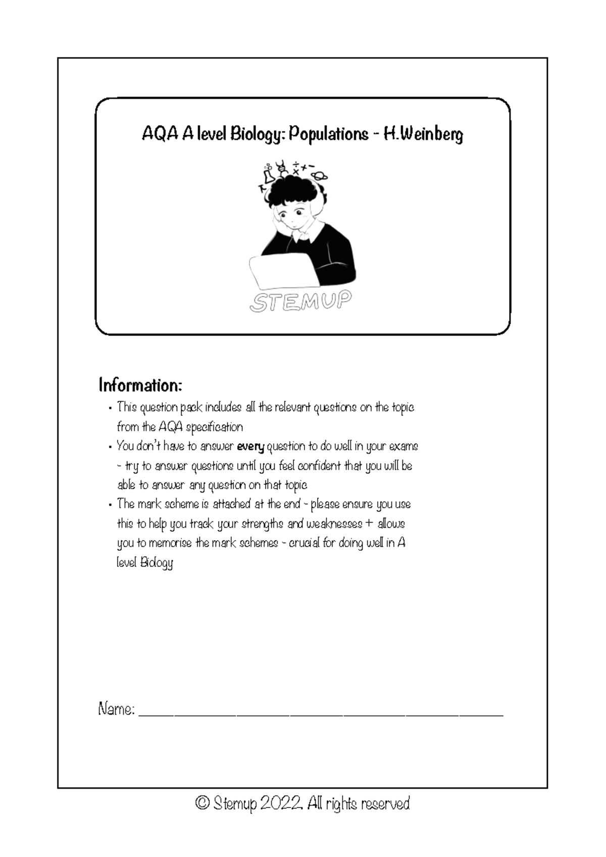AQA A Level Biology: Populations & Hardy-Weinberg Review Notes - Studocu