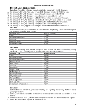 Exam 3-1 - COC - Level Three: Worksheet Three Project One: Process ...