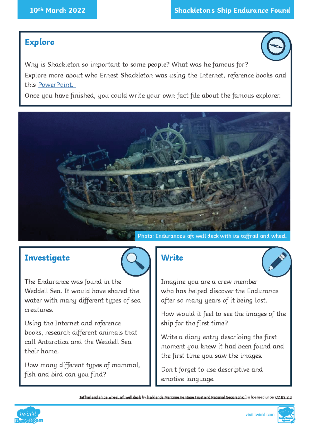 3. Extension Tasks - Exploring Shackleton's Endurance Discovery - Studocu