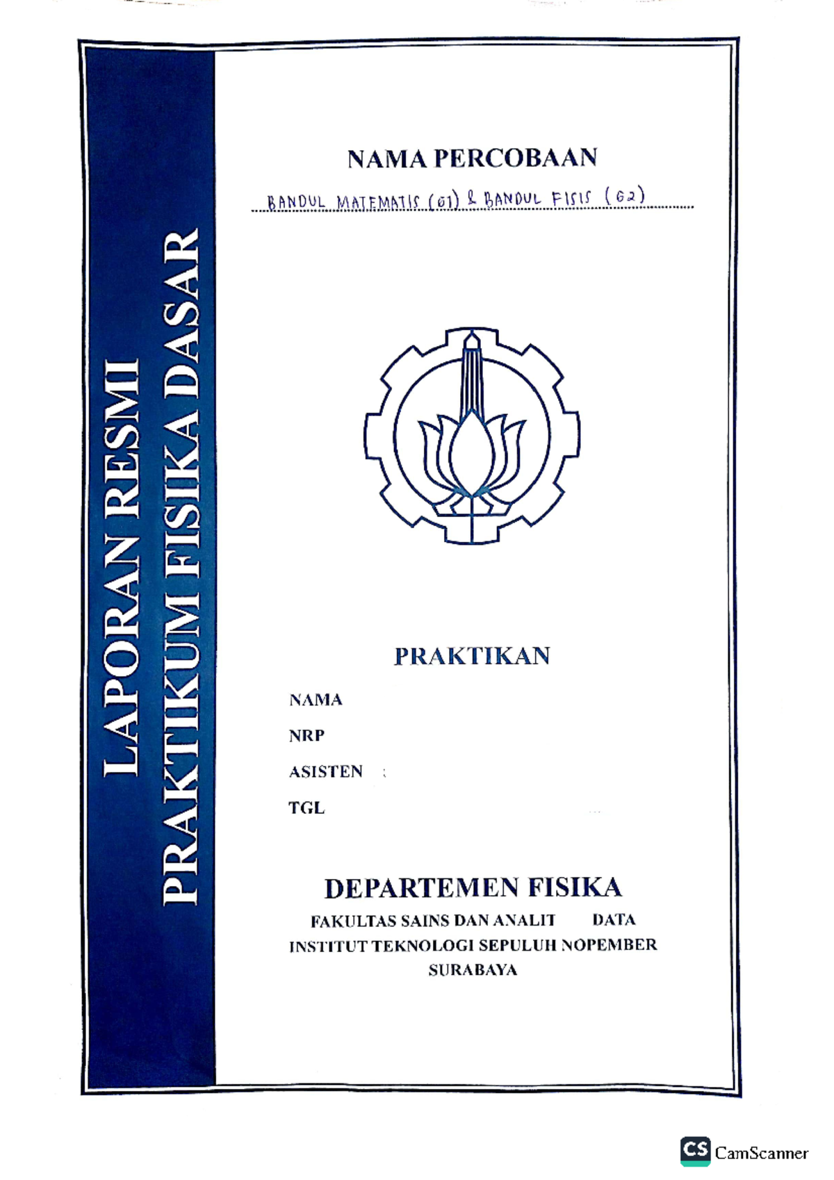 Laporan Praktikum Fisika Dasar: Bandul Matematis & Fisis - Studocu