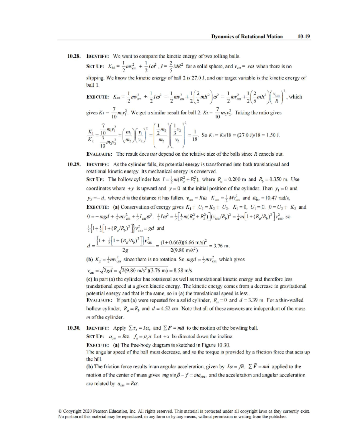 Dynamics of Rotational Motion: Kinetic Energy Comparisons and ...