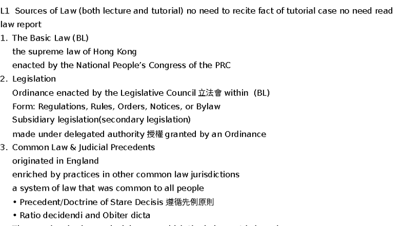 L1 Sources of Law: Key Concepts and Principles Explained - Studocu