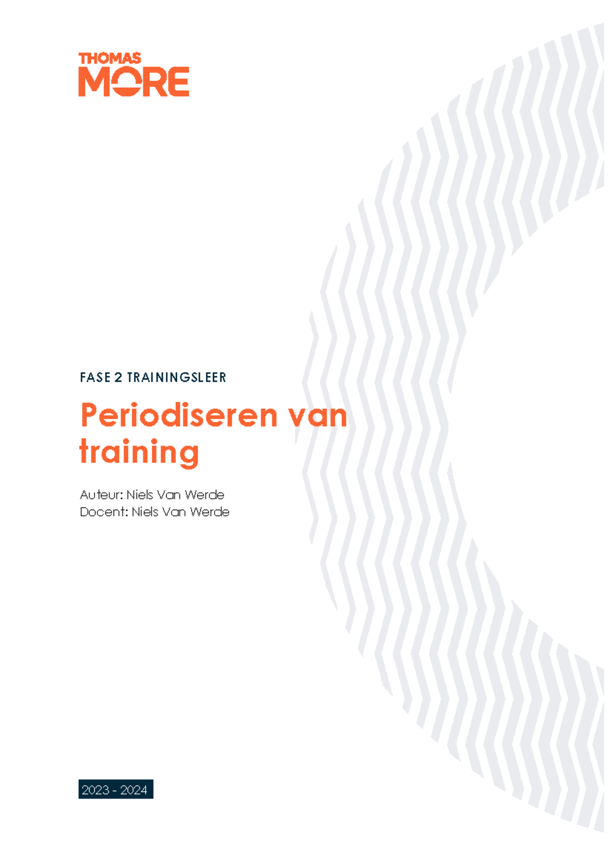 1 FASE 2 TRAININGSLEER: Periodisering van Training en Doelstellingen ...