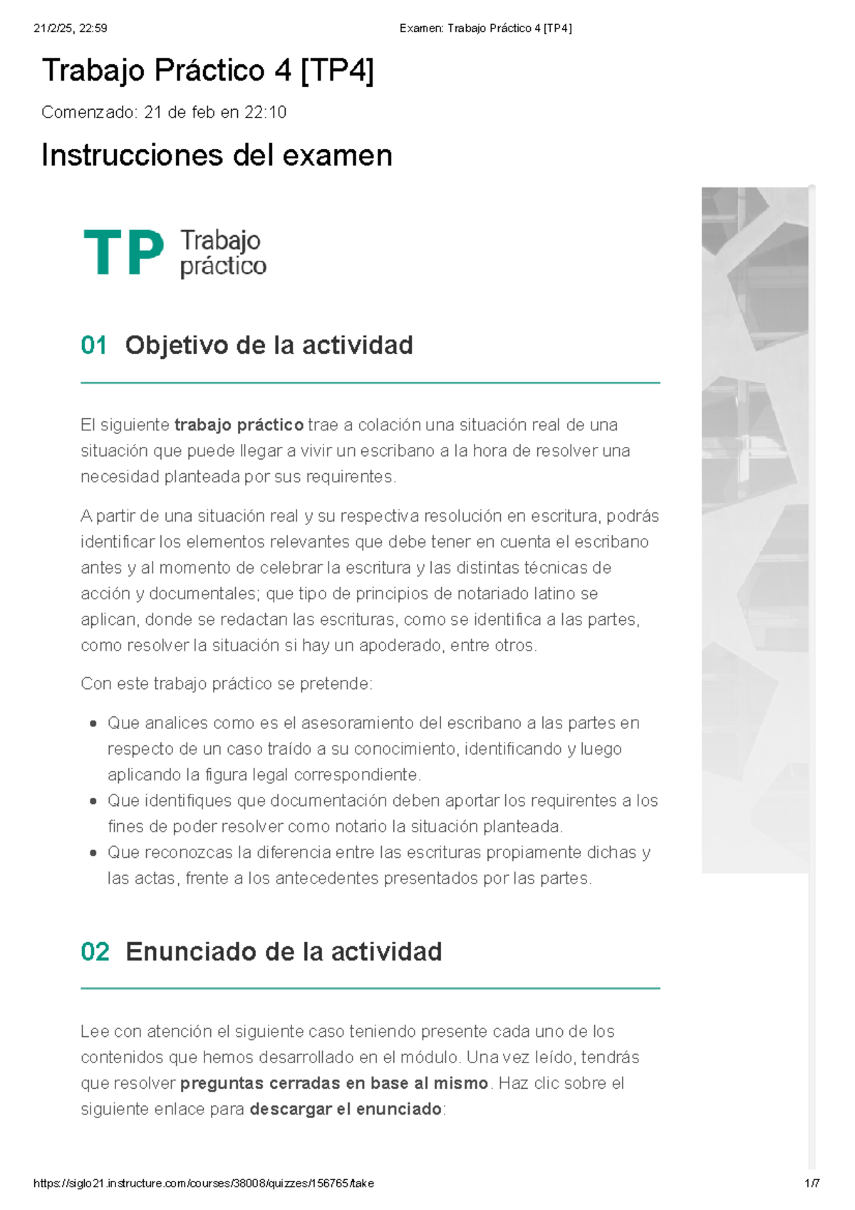 Examen Trabajo Práctico 4 [TP4] Metodologia de analisis de datos cuantitativos 90% - Trabajo ...