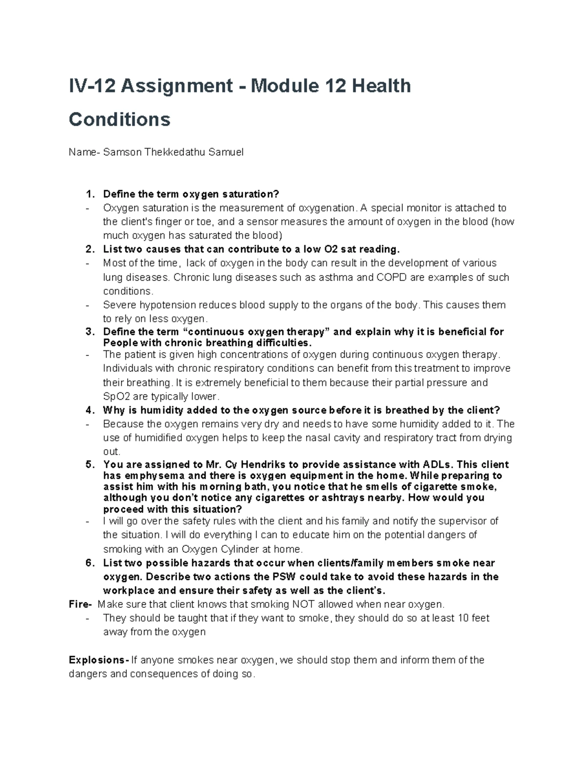 Oxygen Therapy Overview and Guidelines - Module 12 Health Conditions ...