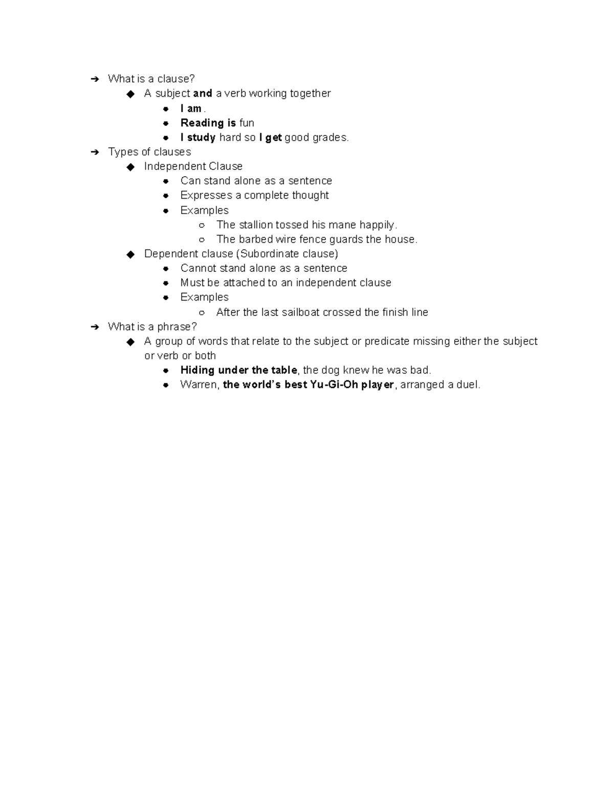 CLA 101 - Understanding Clauses and Phrases: Concepts and Examples ...