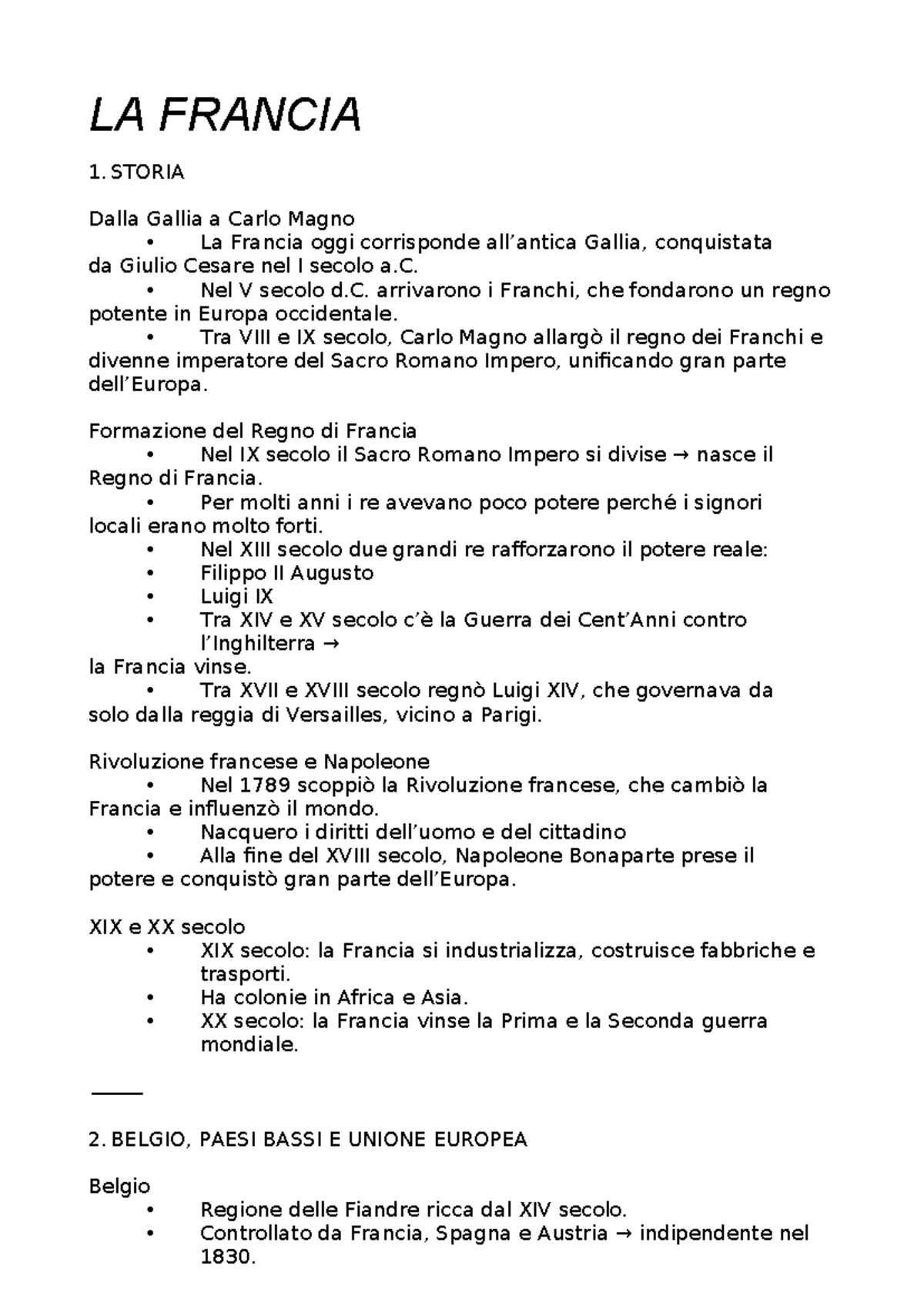 LA FRANCIA: STORIA, CULTURA E SOCIETÀ DALLA GALLIA A OGGI - Studocu