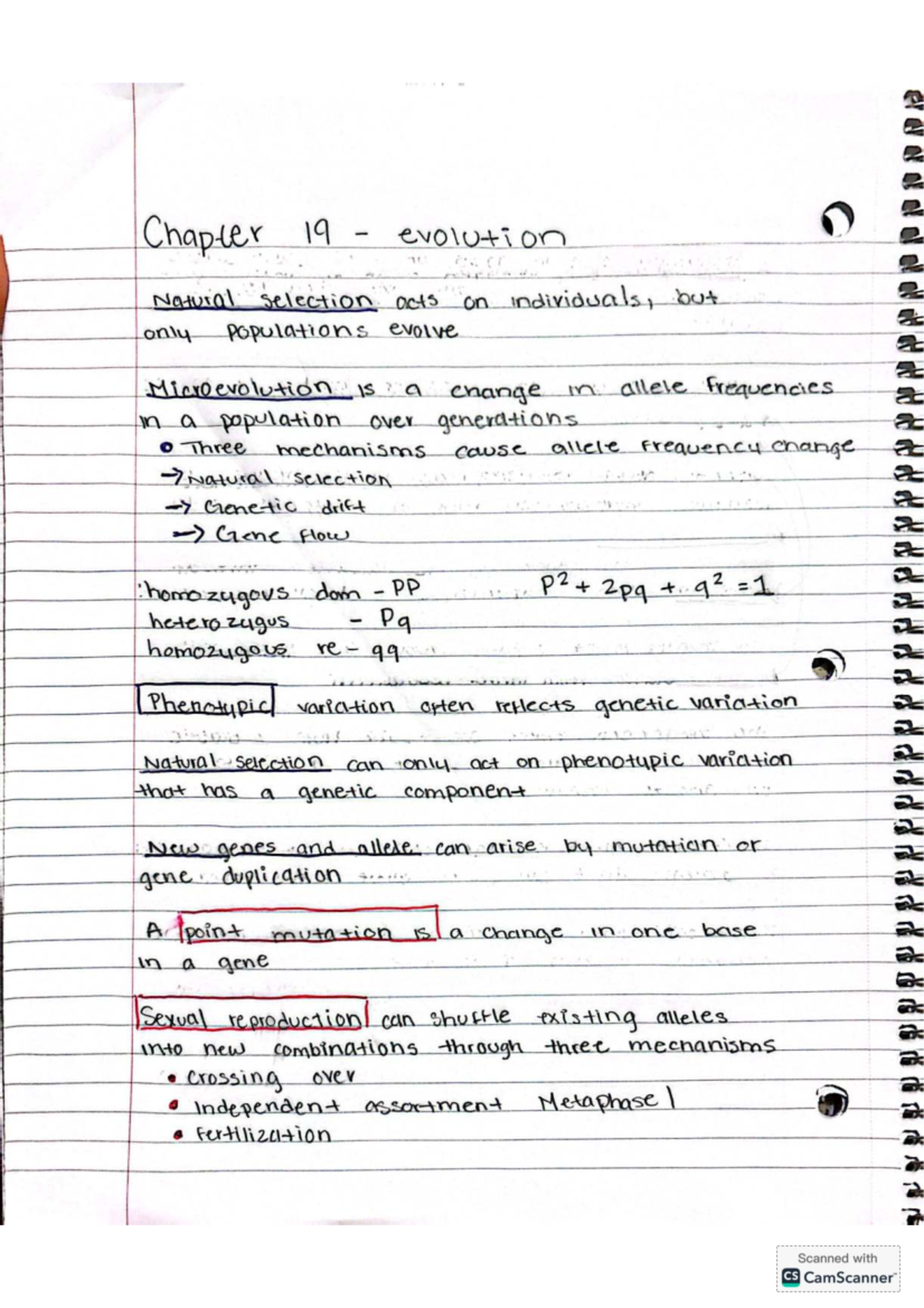 Chapter 19: Evolution and Natural Selection Mechanisms in Populations - Studocu
