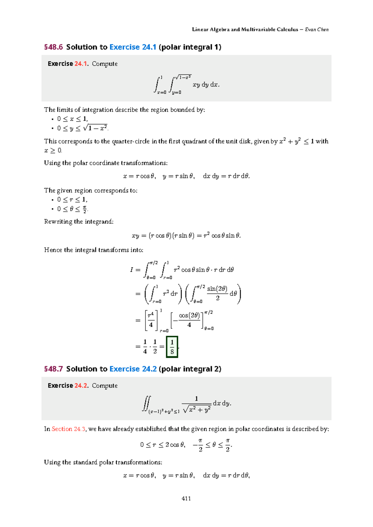 Linear Algebra & Multivariable Calculus: Solutions to Exercises 24.1 ...