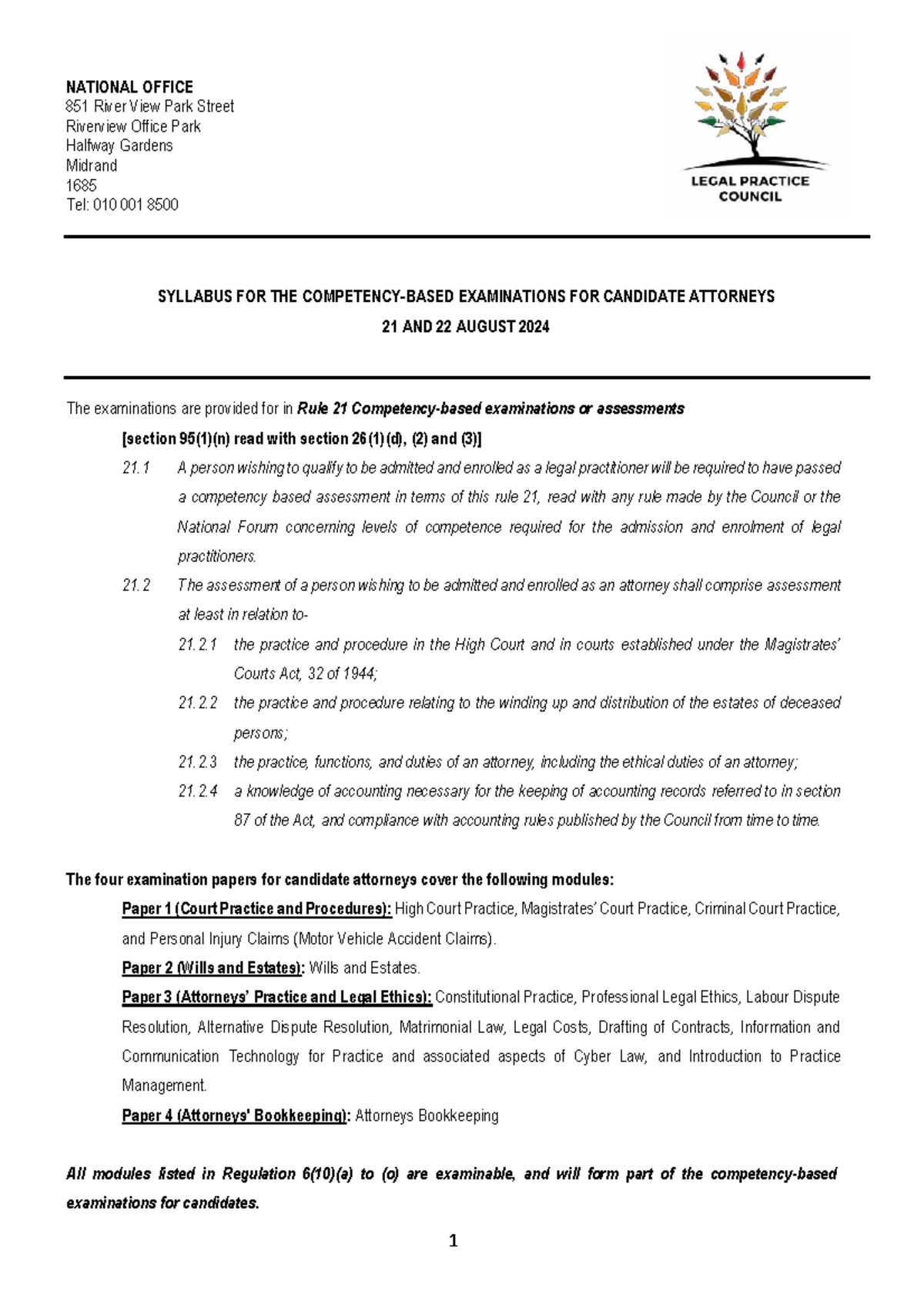 Final Syllabus for Competency Exam of Candidate Attorneys (21-22 Aug ...