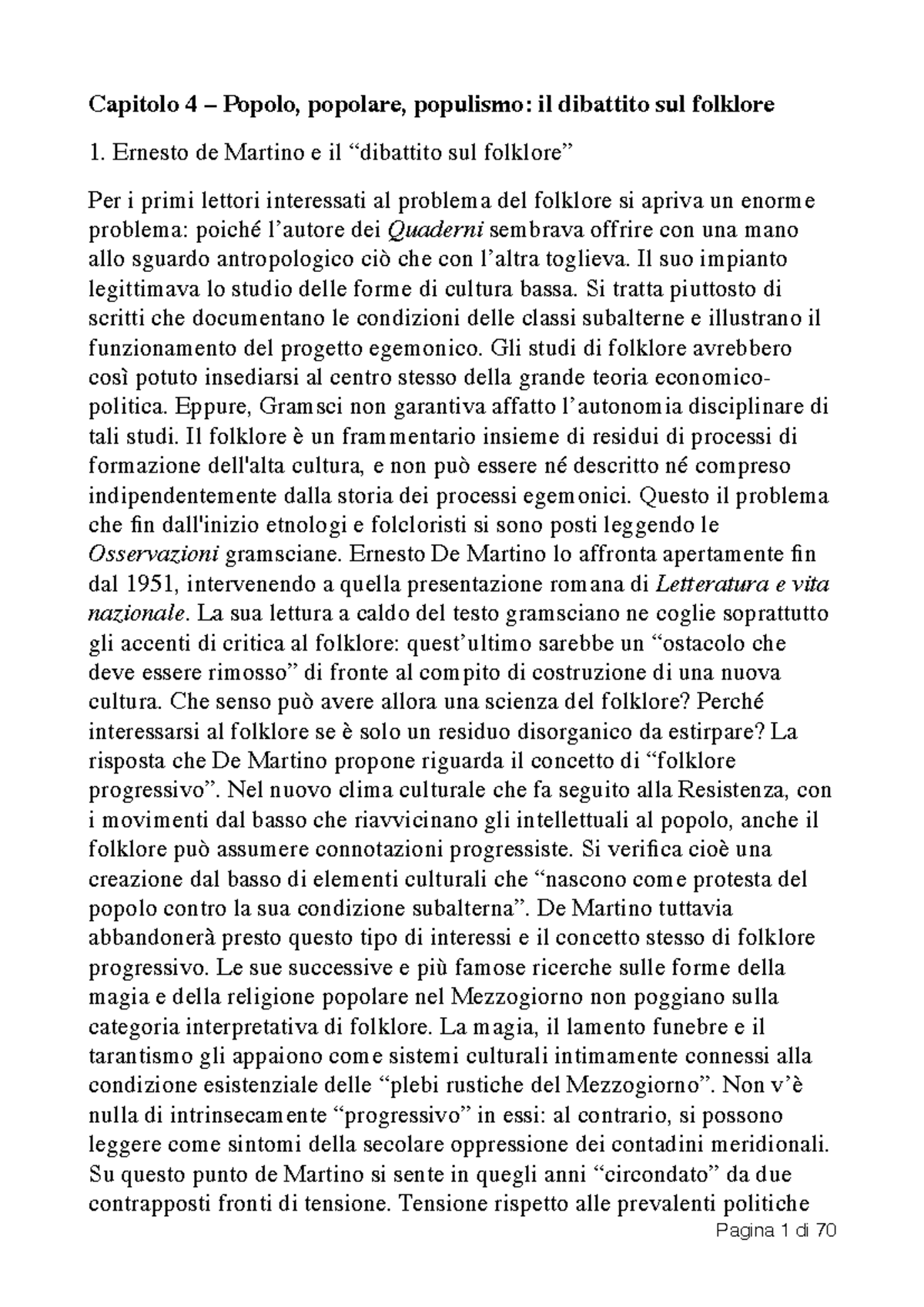 Cultura Popolare in Italia: Analisi del Folklore e Populismo - DEI 2023 ...