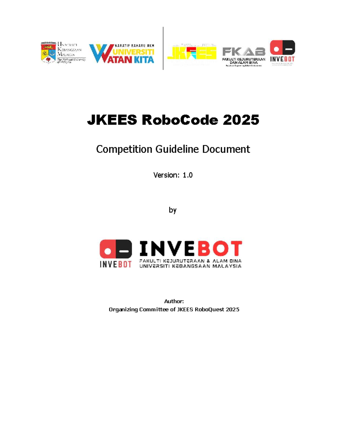 JKEES RoboCode 2025 Competition Guidelines and Rules Document - Studocu