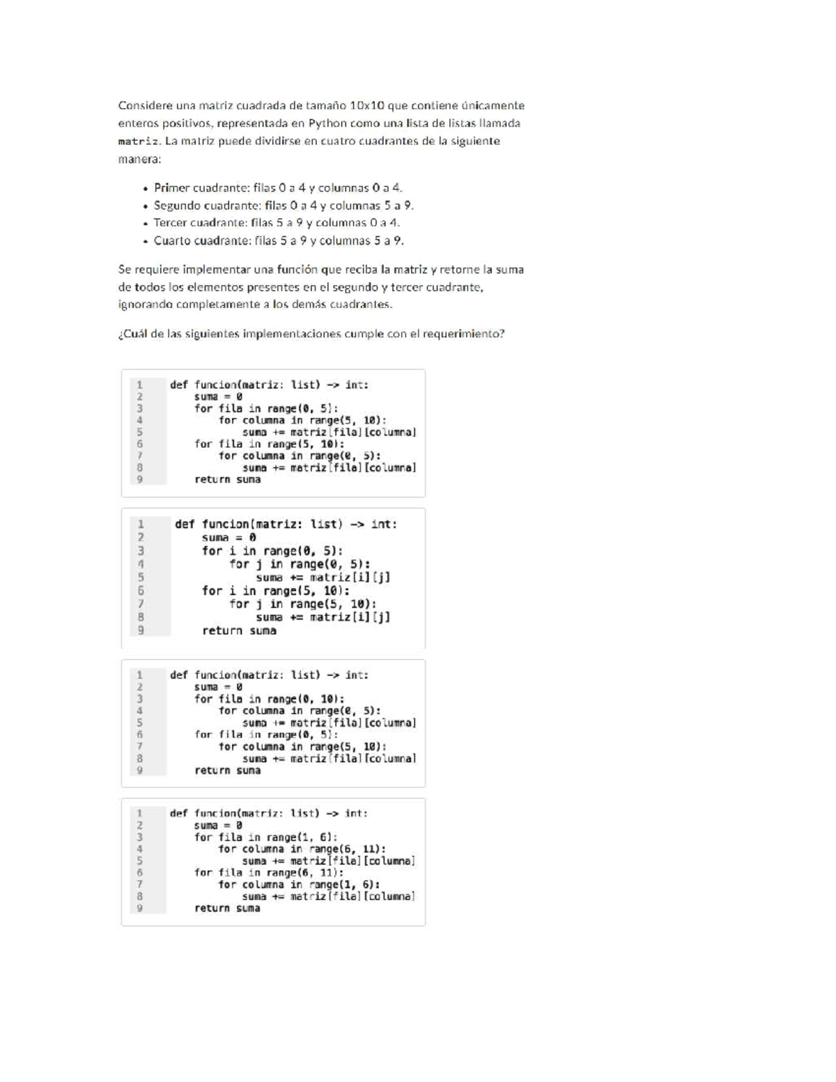 Ejercicios Parcial N4 - Práctica de Matrices en Python - Studocu