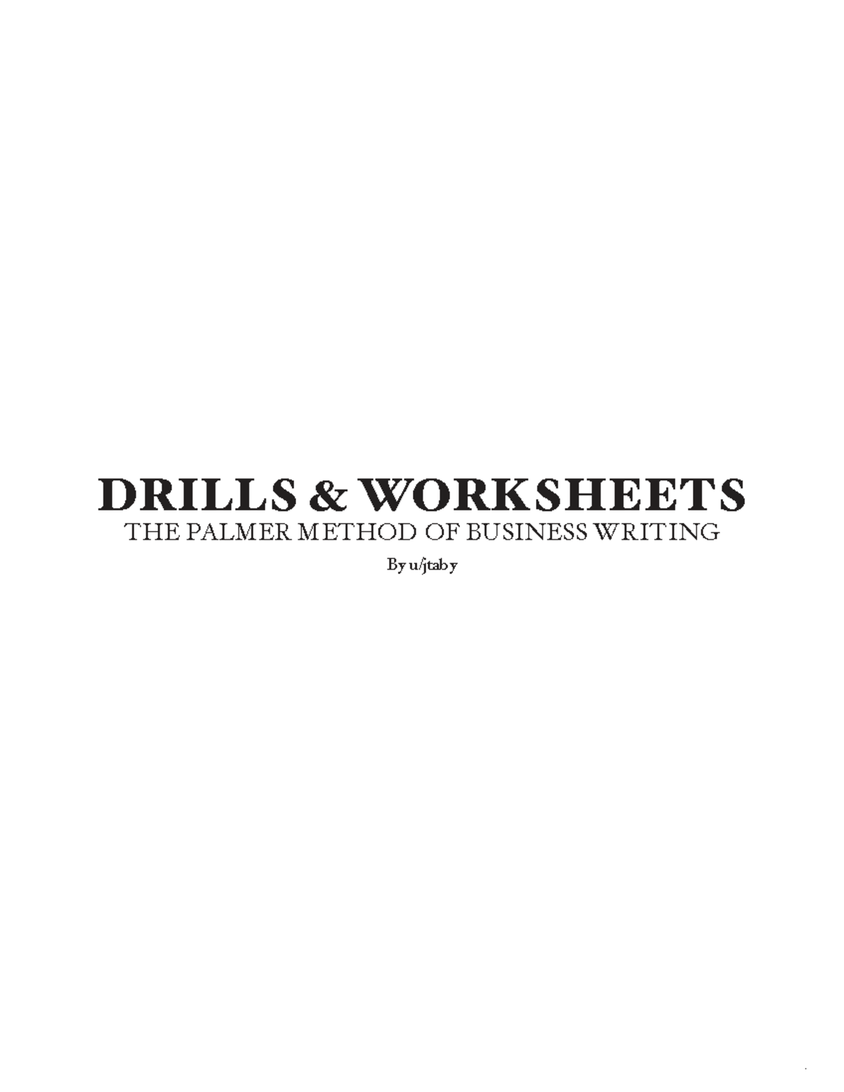 Palmer Method of Business Writing: Complete Drills & Worksheets - Studocu