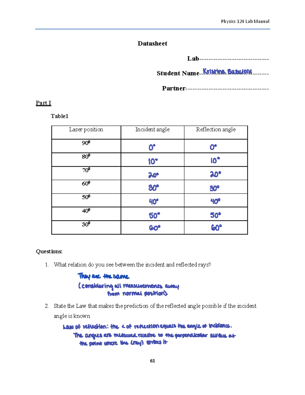 Lab 7 - Lab answers and data for LAB 7. Taken with Professor Mills ...