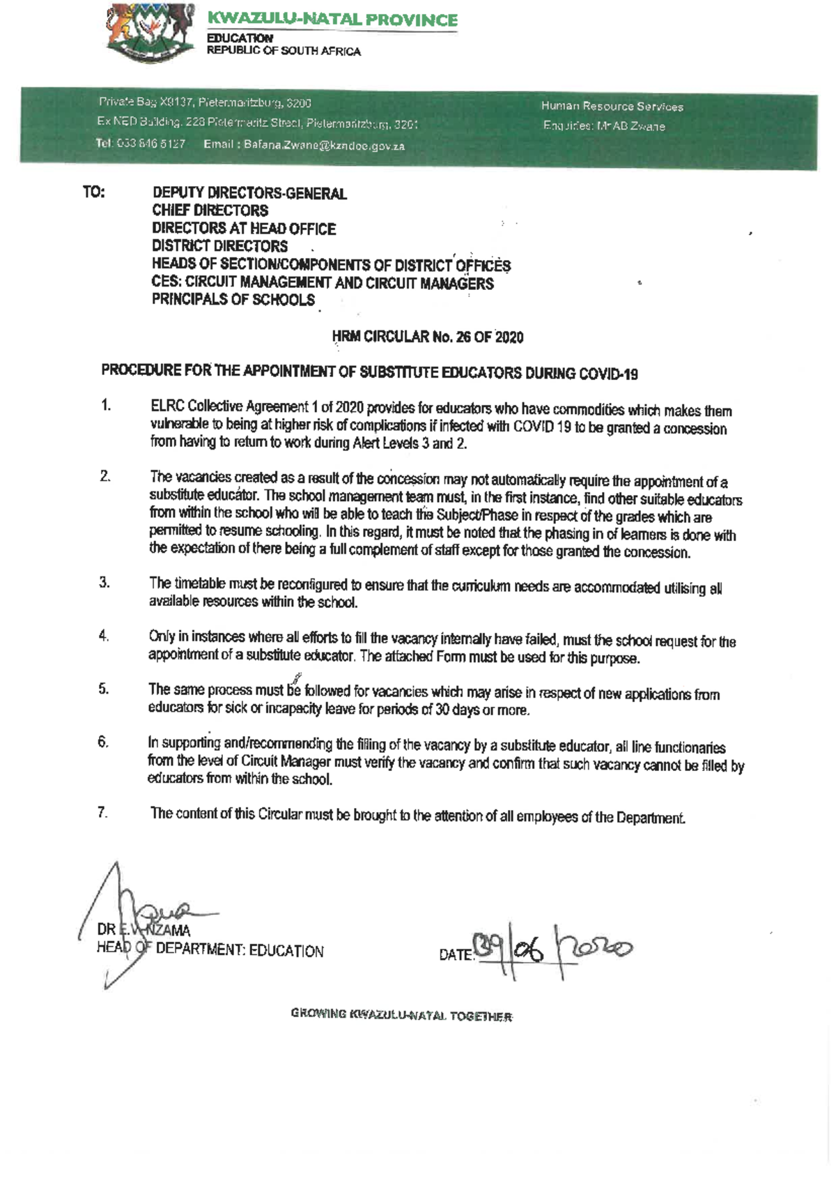 Substitute Educators Request & Nomination Forms - HRM Circular No. 26 ...