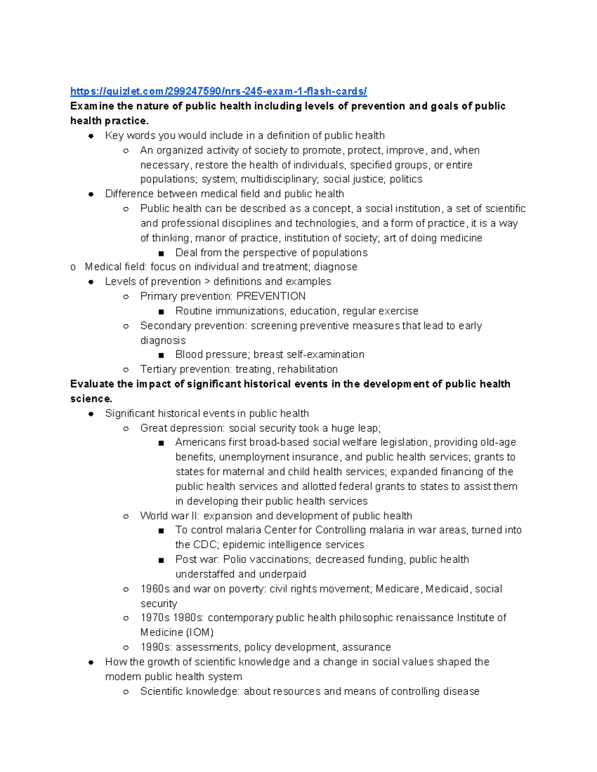 Public Health Study Guide - Examine the nature of public health ...