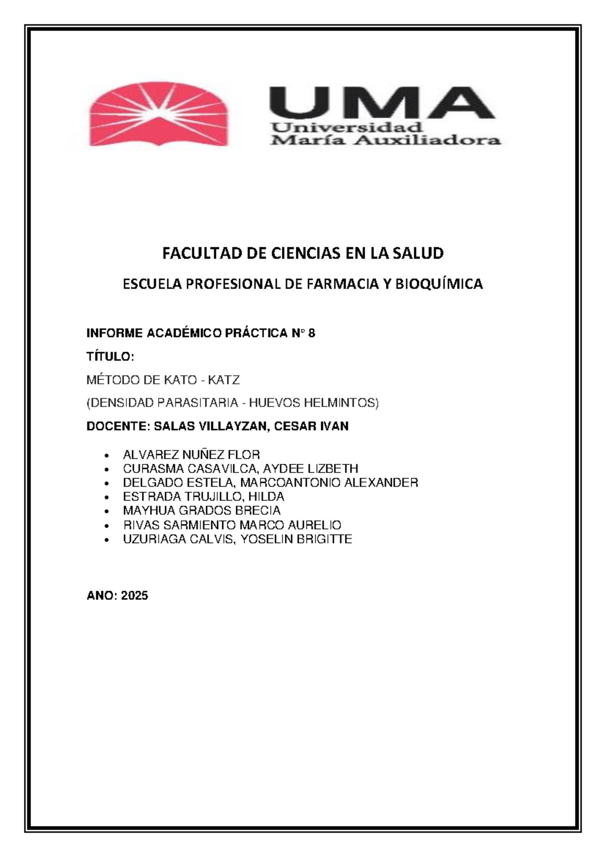 Método Kato Katz: Guía Práctica para la Densidad Parasit. Hpg - Studocu