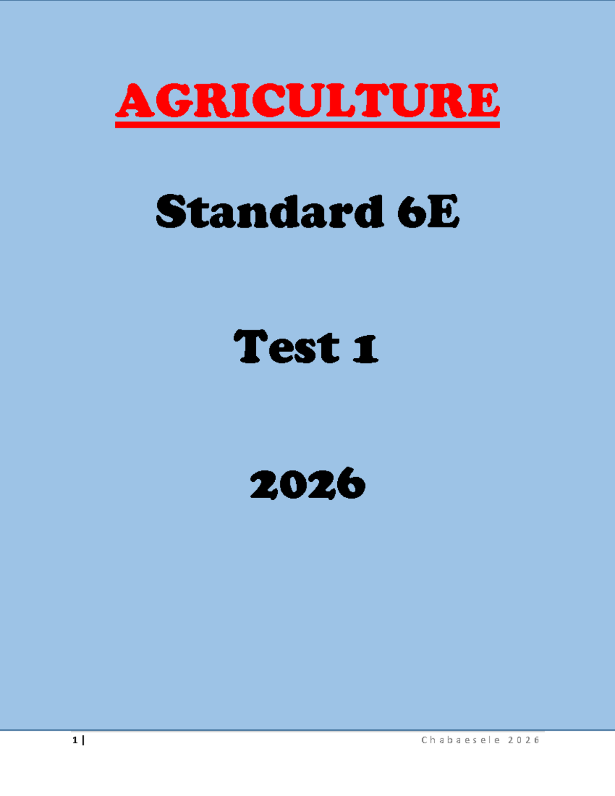 AGRICULTURE 6E Test 1: Key Concepts & Farming Practices 2026 - Studocu