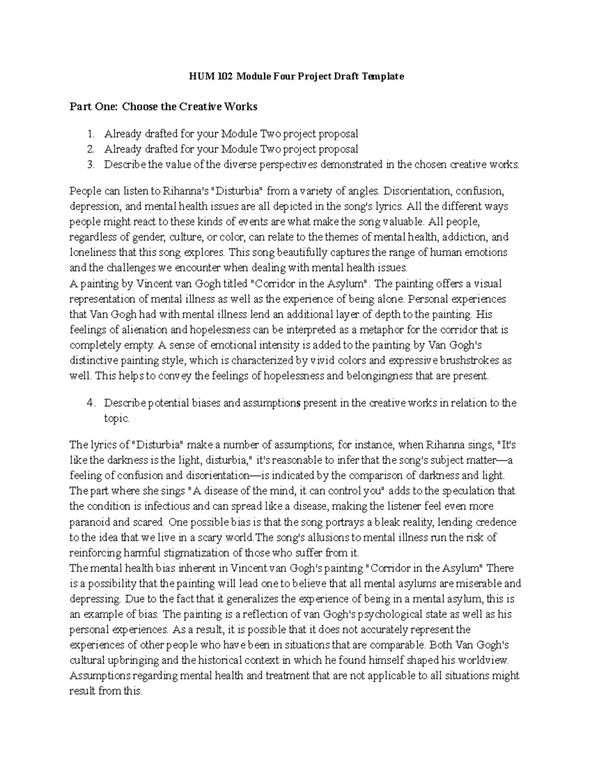 Mod 2 - hum102 - HUM 102 Module Two Project Proposal Template To ...