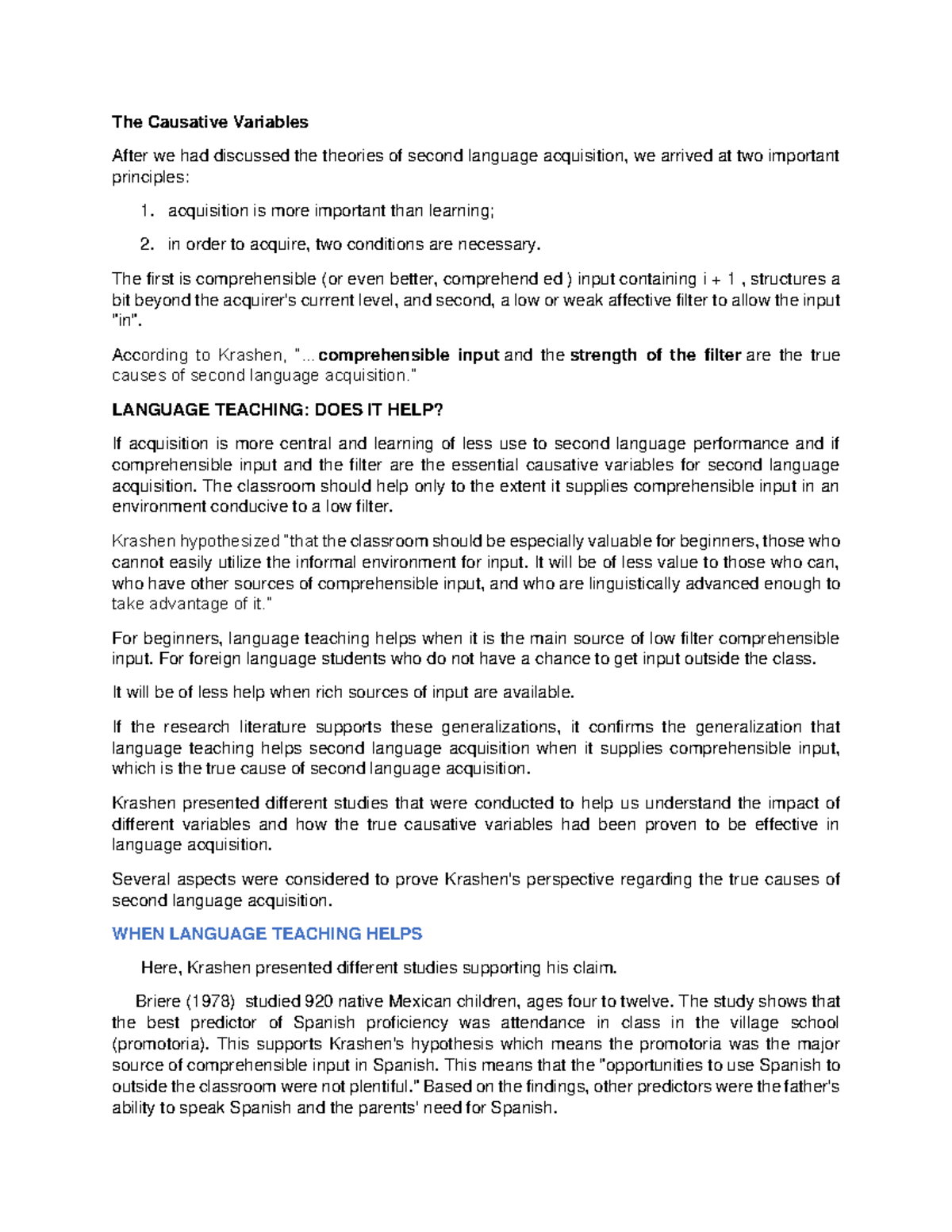 Module 6 - Causative Variables - The Causative Variables After we had discussed the theories of ...