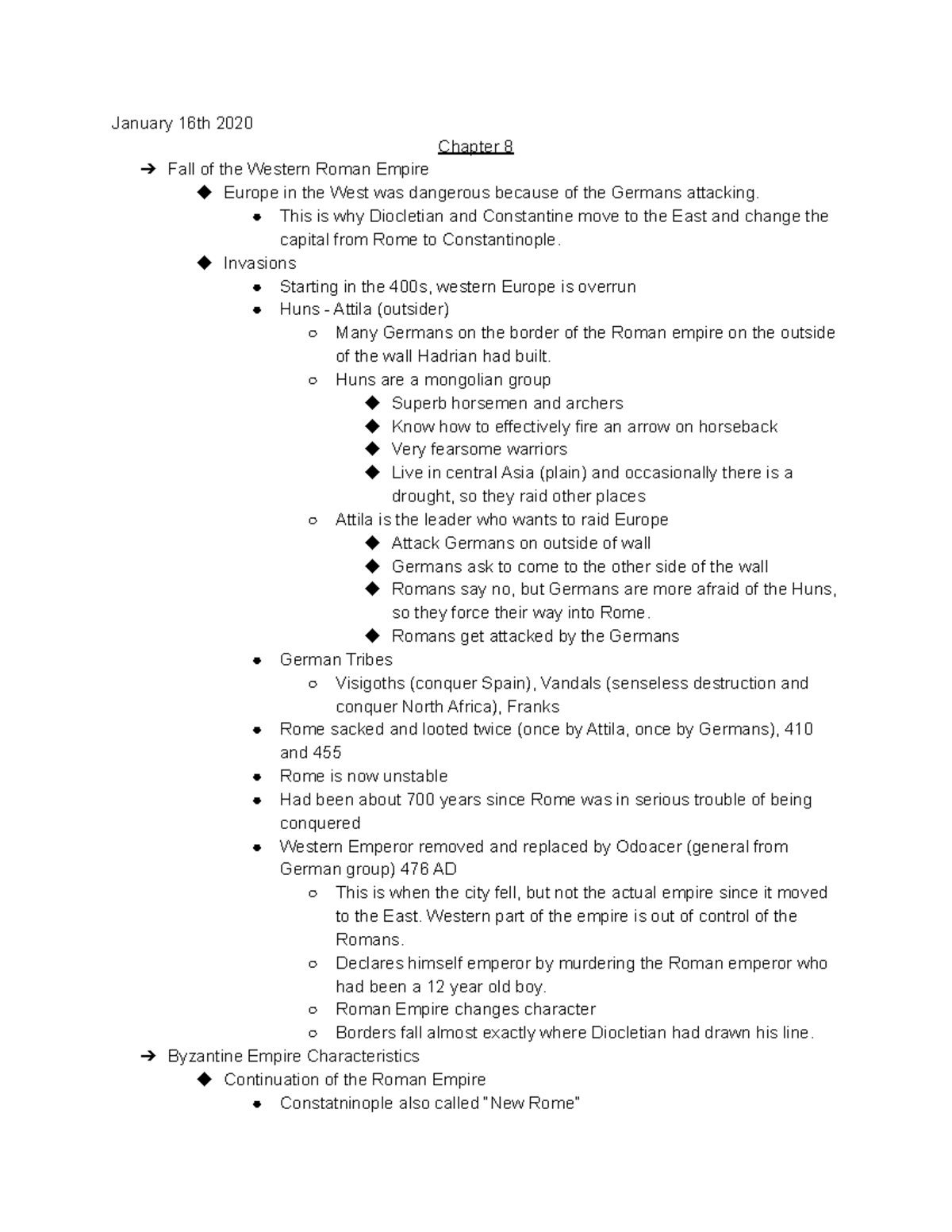 History 101 Chapter 8: Fall of the Western Roman Empire Insights - Studocu